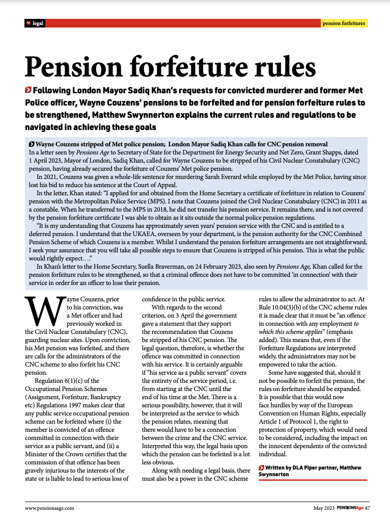 Pensions Age Magazine - DC and DB corporate pensions news and more